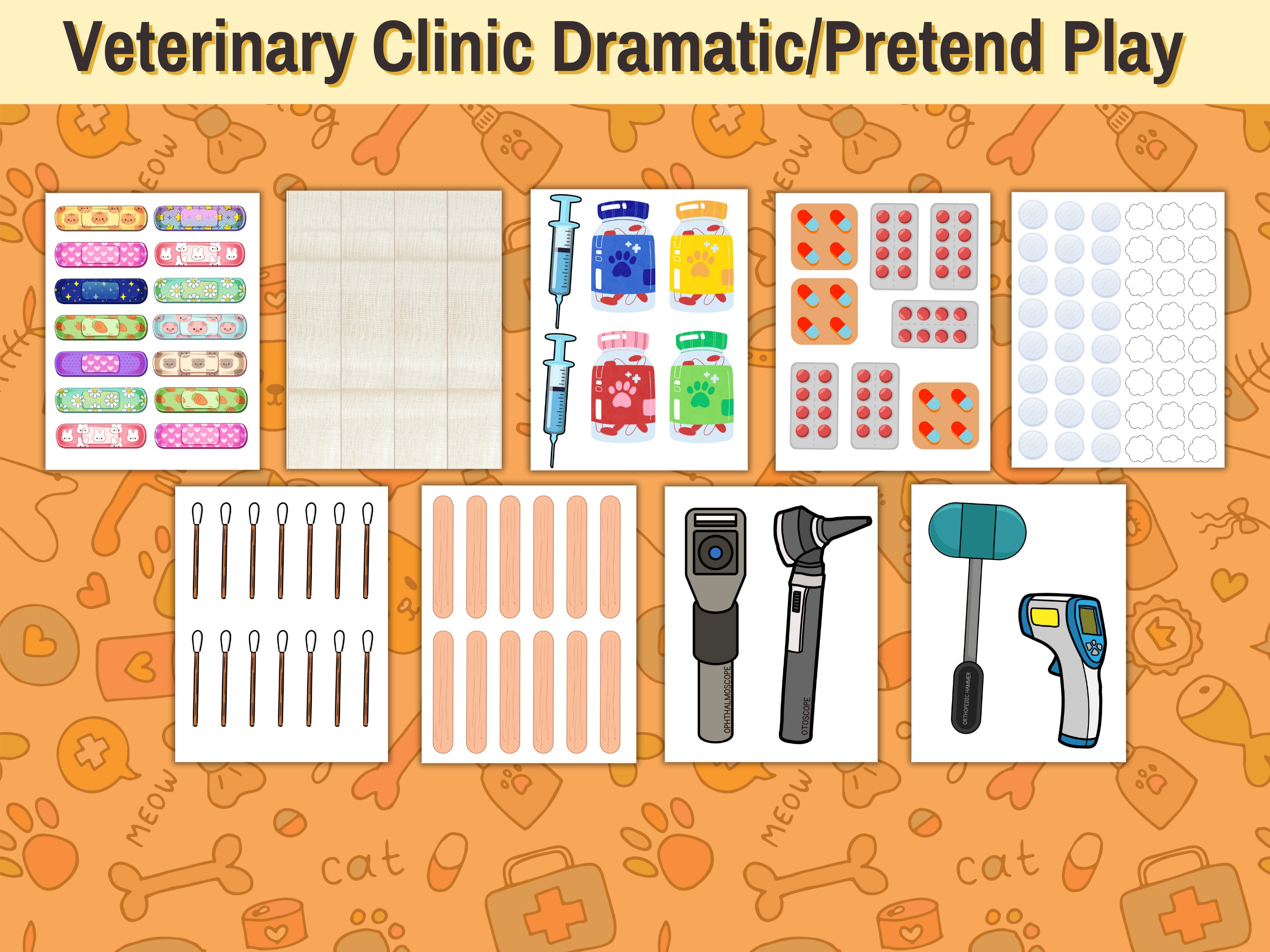 Printable Kids Vet Clinic, Dramatic Pretend Play (digital Download) - Etsy