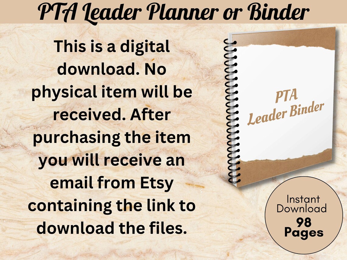 PTA Leader Binder, Pta Leader Planner, Printable PTA Calendar ...