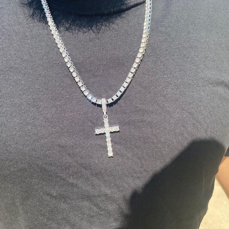 Iced Out Cross Chains - Etsy
