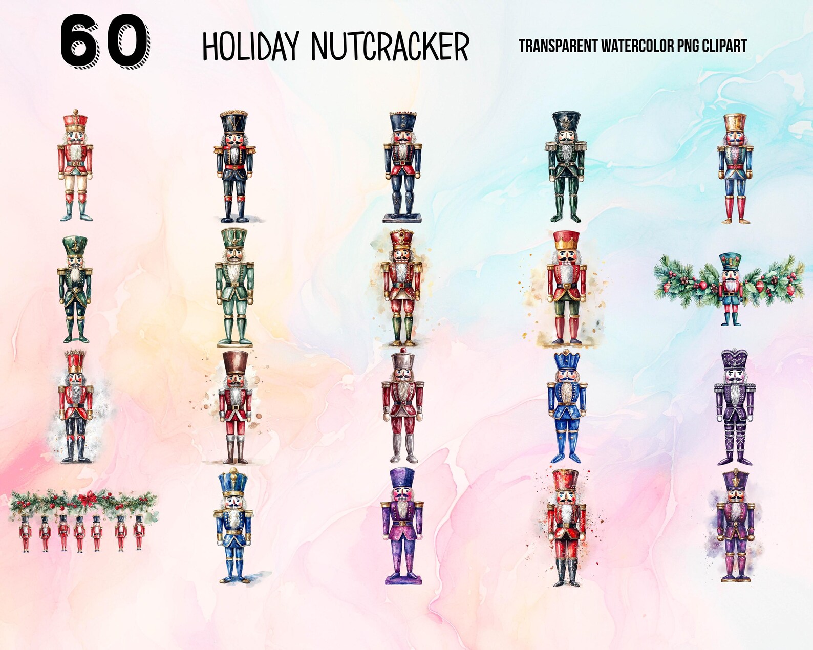 Holiday Nutcracker Clipart Pack, Traditional Christmas Decor, Digital ...