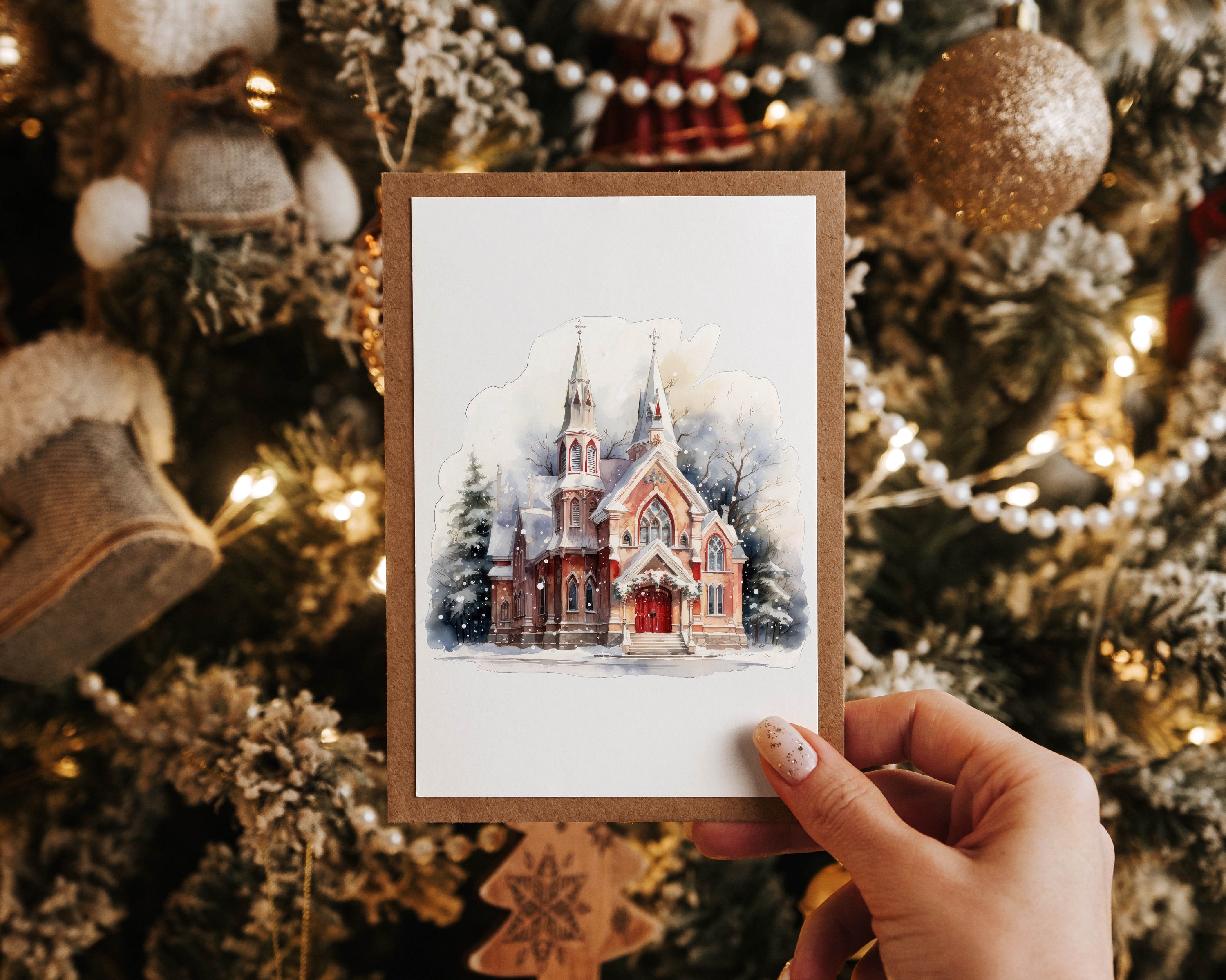 Christmas Churches Clipart Set, Traditional Christmas Decor, Digital ...