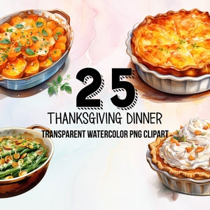 Thanksgiving Dinner Digital Clipart Set Clipart - Digital Thanksgiving Illustrations ...