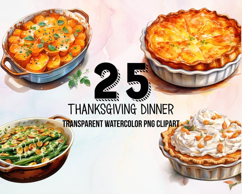 Thanksgiving Dinner Digital Clipart Set Clipart - Digital Thanksgiving ...