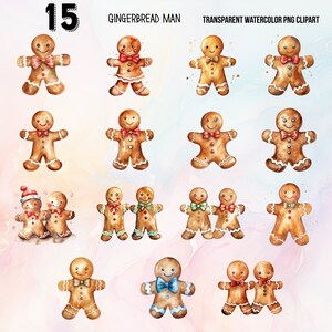 Gingerbread Man Digital Clipart Pack, Traditional Christmas Decor ...