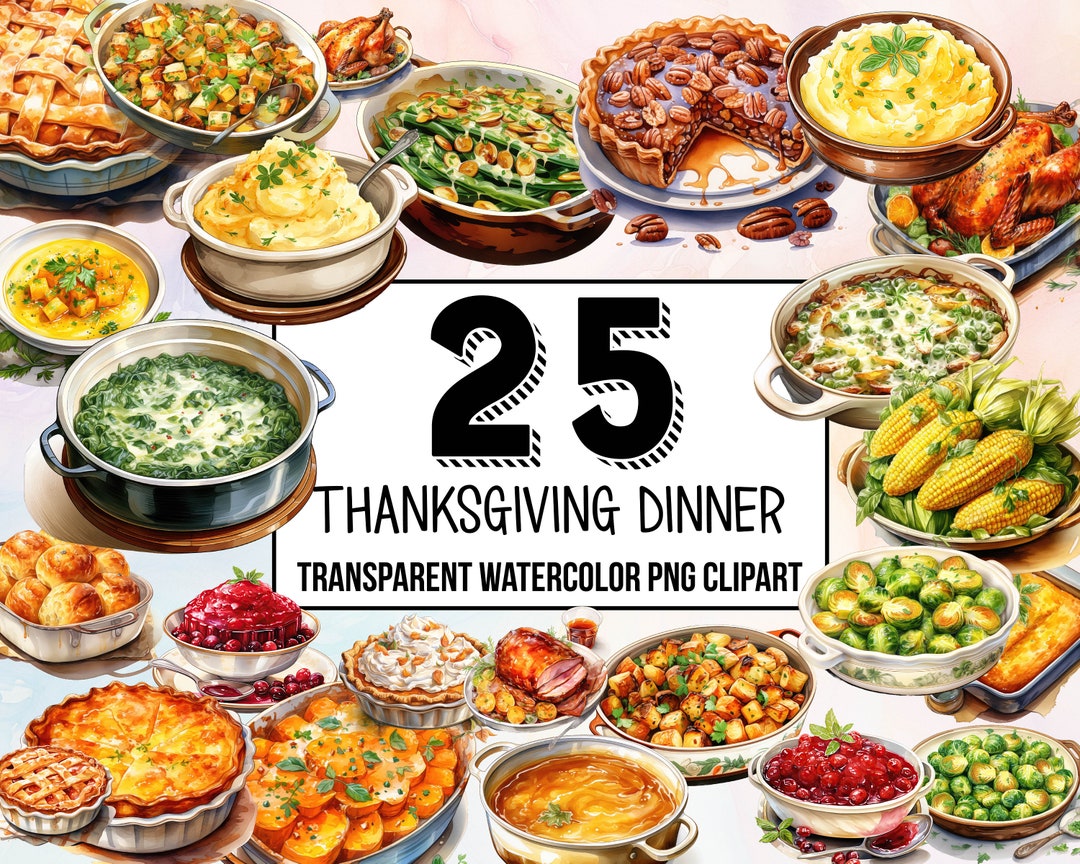 Thanksgiving Dinner Digital Clipart Set Clipart - Digital Thanksgiving ...