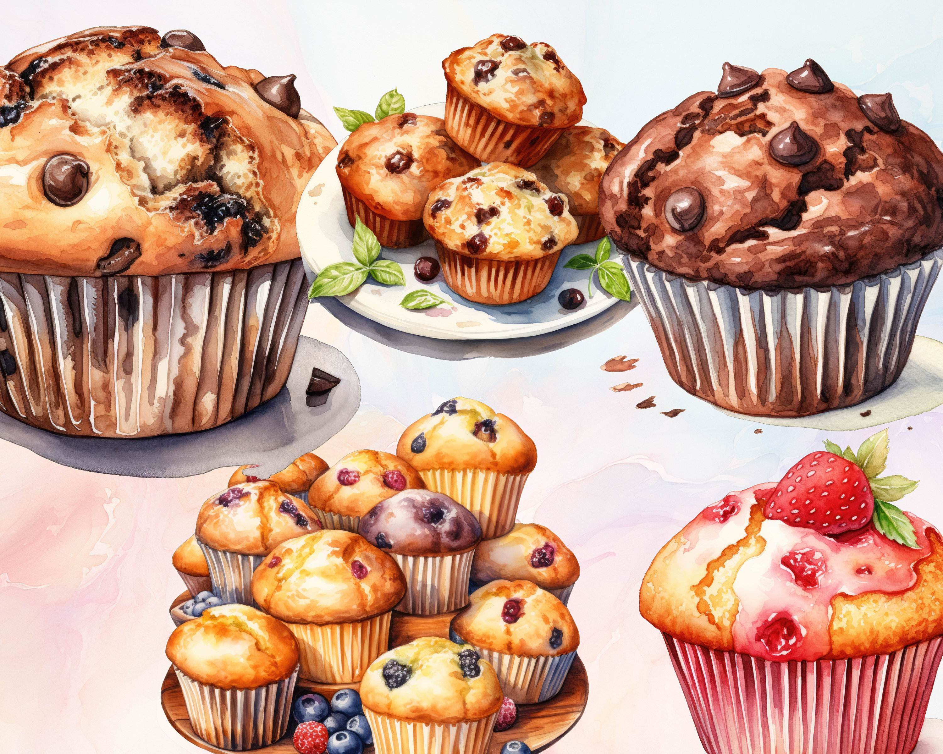 Elegant Muffins Digital Clipart Pack - Etsy