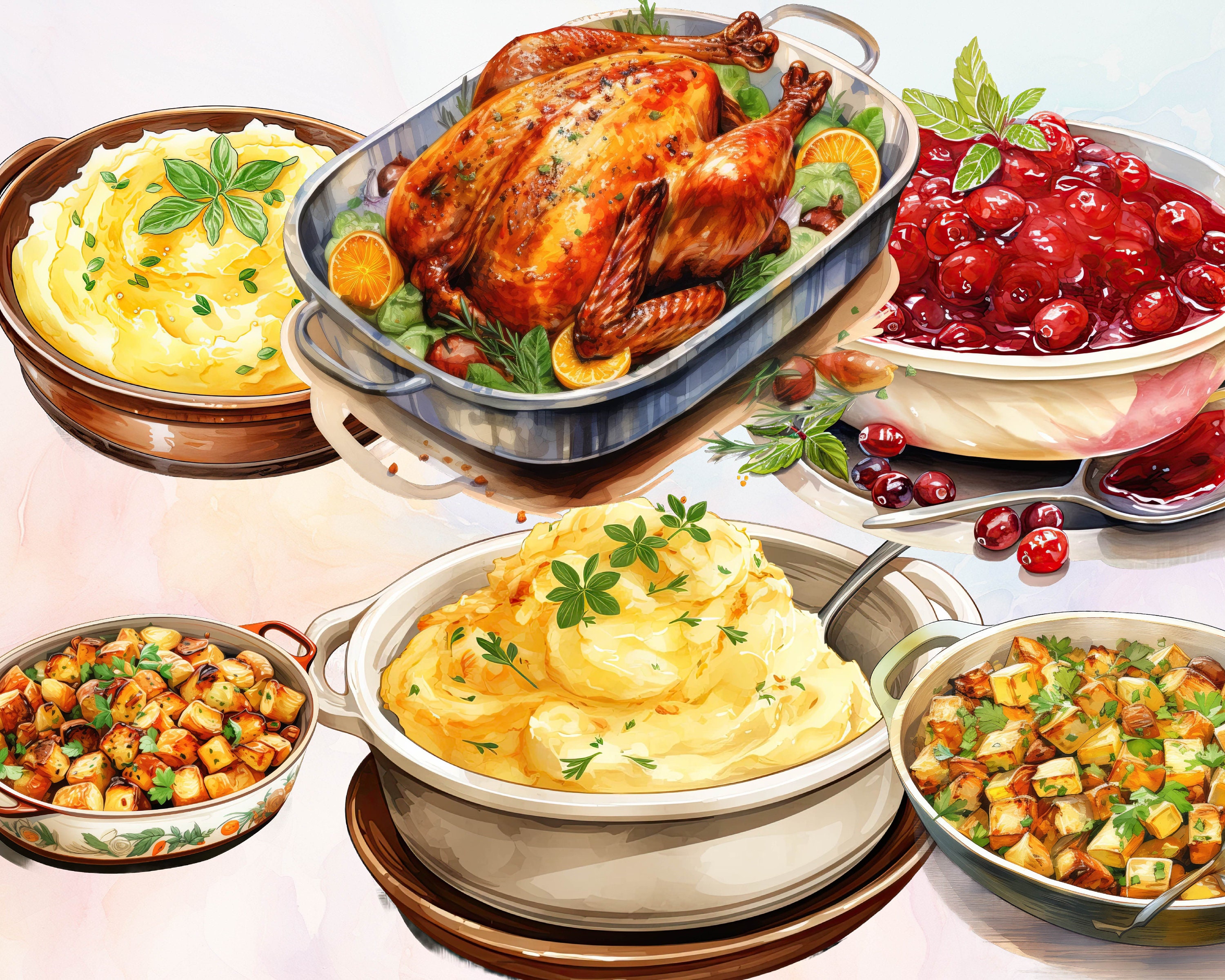 Thanksgiving Dinner Digital Clipart Set Clipart - Digital Thanksgiving ...