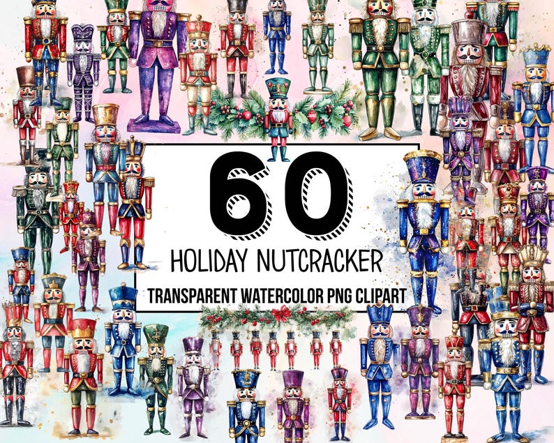 Holiday Nutcracker Clipart Pack, Traditional Christmas Decor, Digital ...