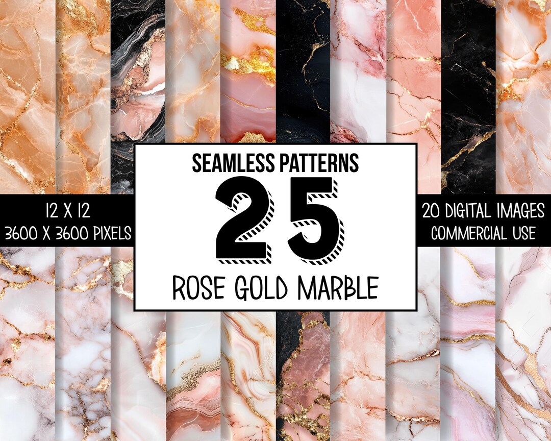 Rose Gold Marble Seamless Digital Paper Printable Scrapbook Paper ...