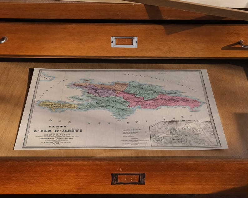 1876 Map of Haiti and Dominican Republic | Hispaniola Island ...