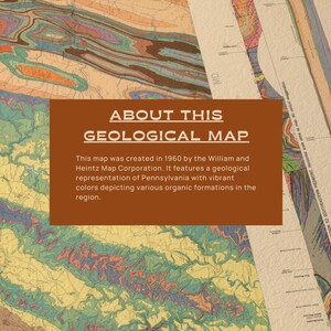 1960s Pennsylvania Geological Map: Mid-century Earth Science Wall Art ...