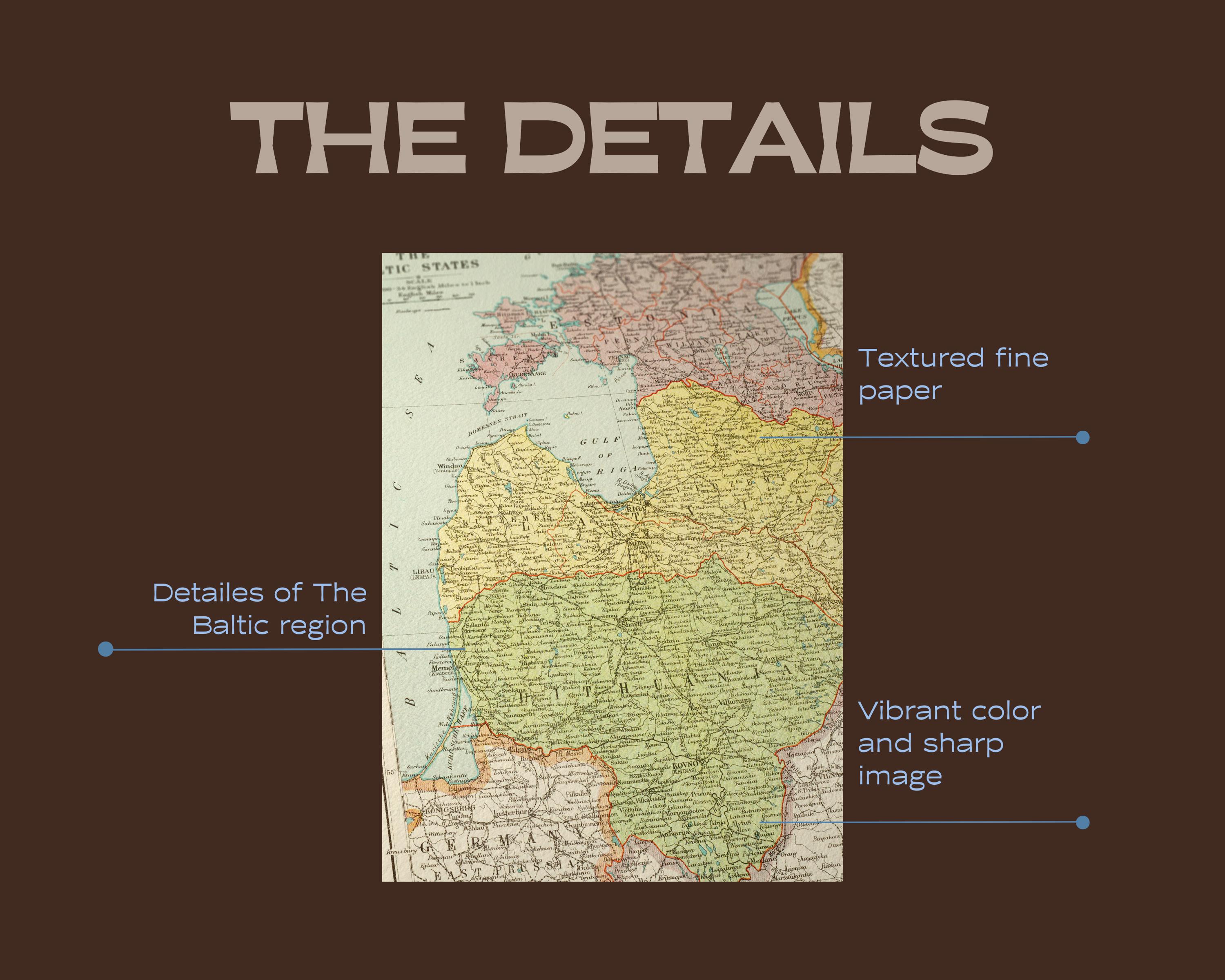 1926 Map of the Baltic States | Archival Map of Latvia, Lithuania ...