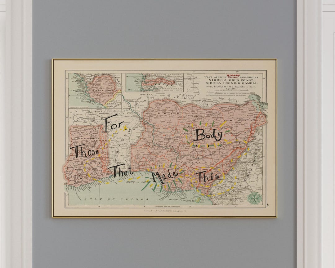 1926 Map of West Africa | Archival Map of the Gold Coast | Reworked by ...