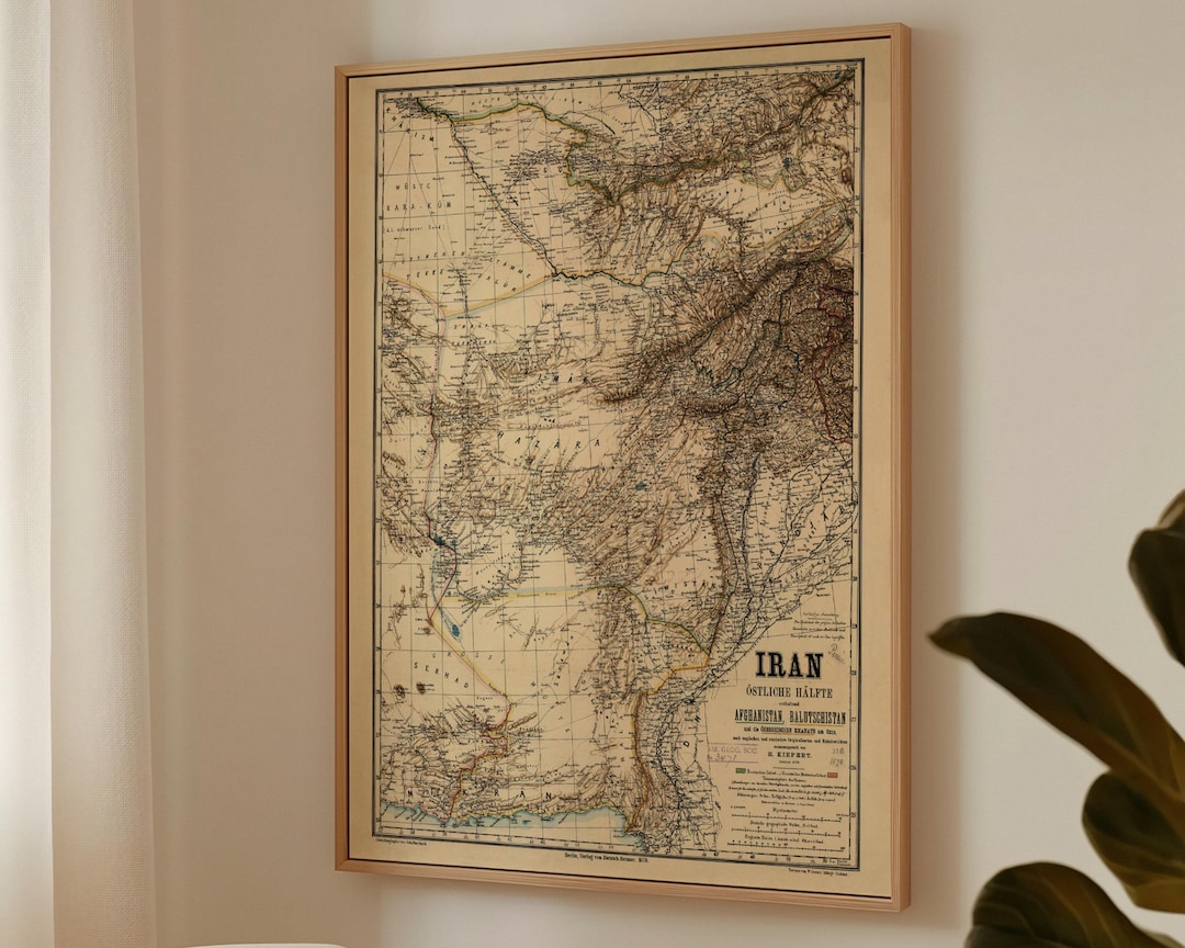 1878 Historic Map of Iran and Afghanistan | Ancient Persia | Archival ...