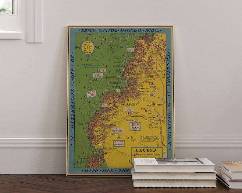1940 Hysterical Map of Bryce Canyon | Pictorial Map | Vintage ...
