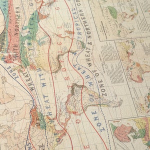 1854 World Map of Important Food Plants Alexander Keith Johnston ...