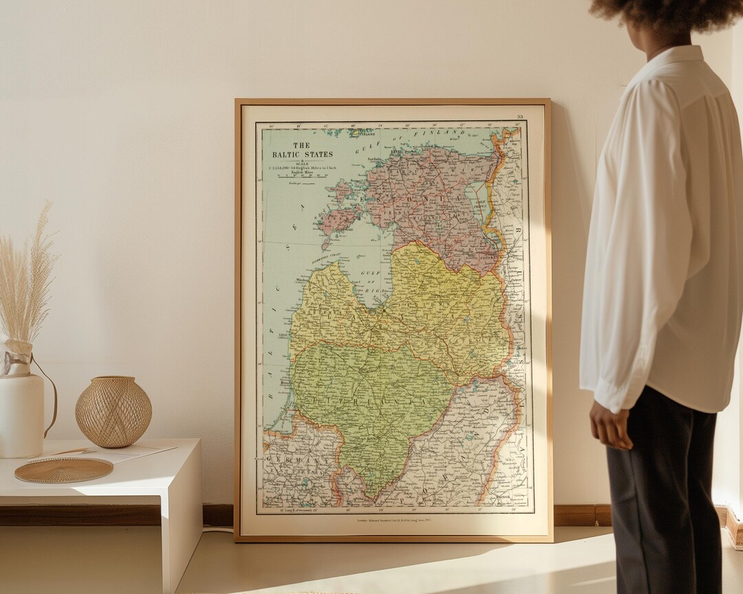 1926 Map of the Baltic States | Archival Map of Latvia, Lithuania ...