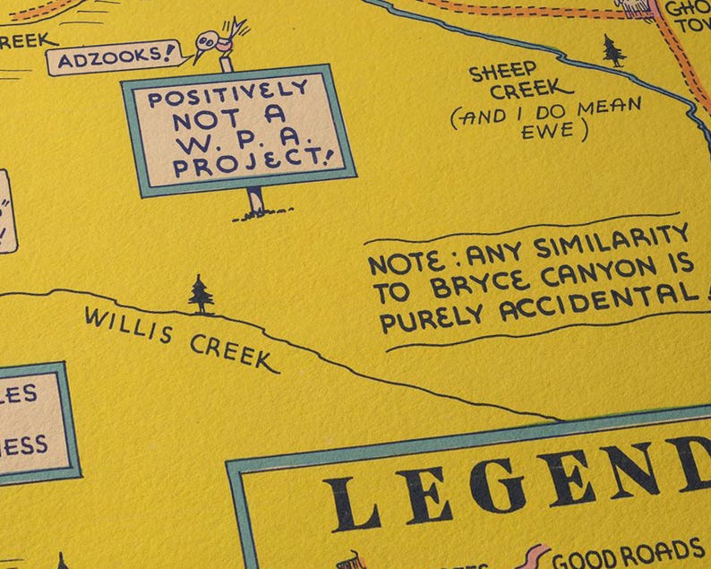 1940 Hysterical Map of Bryce Canyon | Pictorial Map | Vintage ...