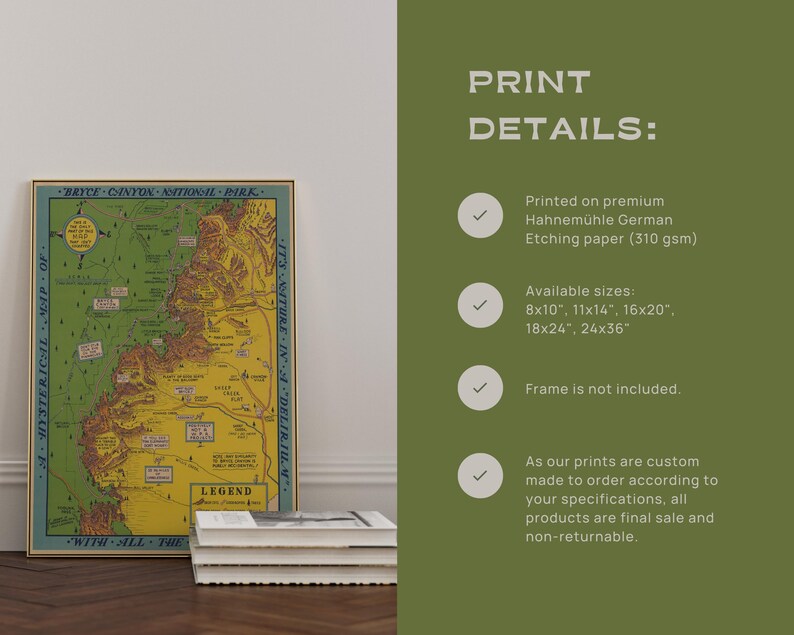 1940 Hysterical Map of Bryce Canyon | Pictorial Map | Vintage ...