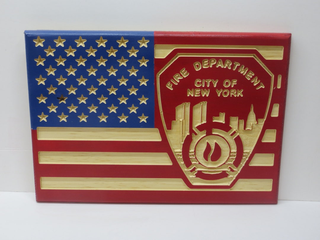 Handmade Wood USA Flag, Fire Department Wall Art - Etsy