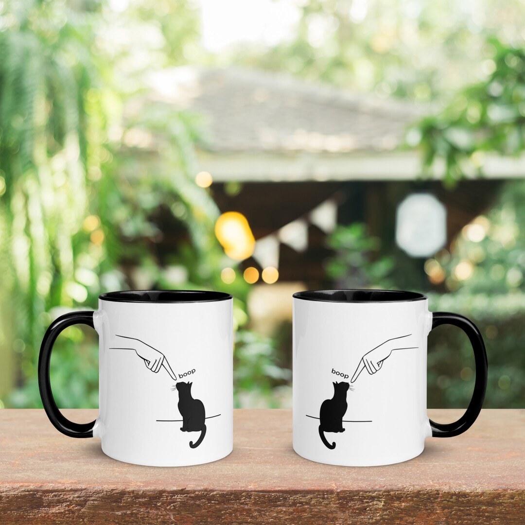 Black Cat Mug - Two Tone Boop Your Nose | Cute Cat Mug | Perfect ...