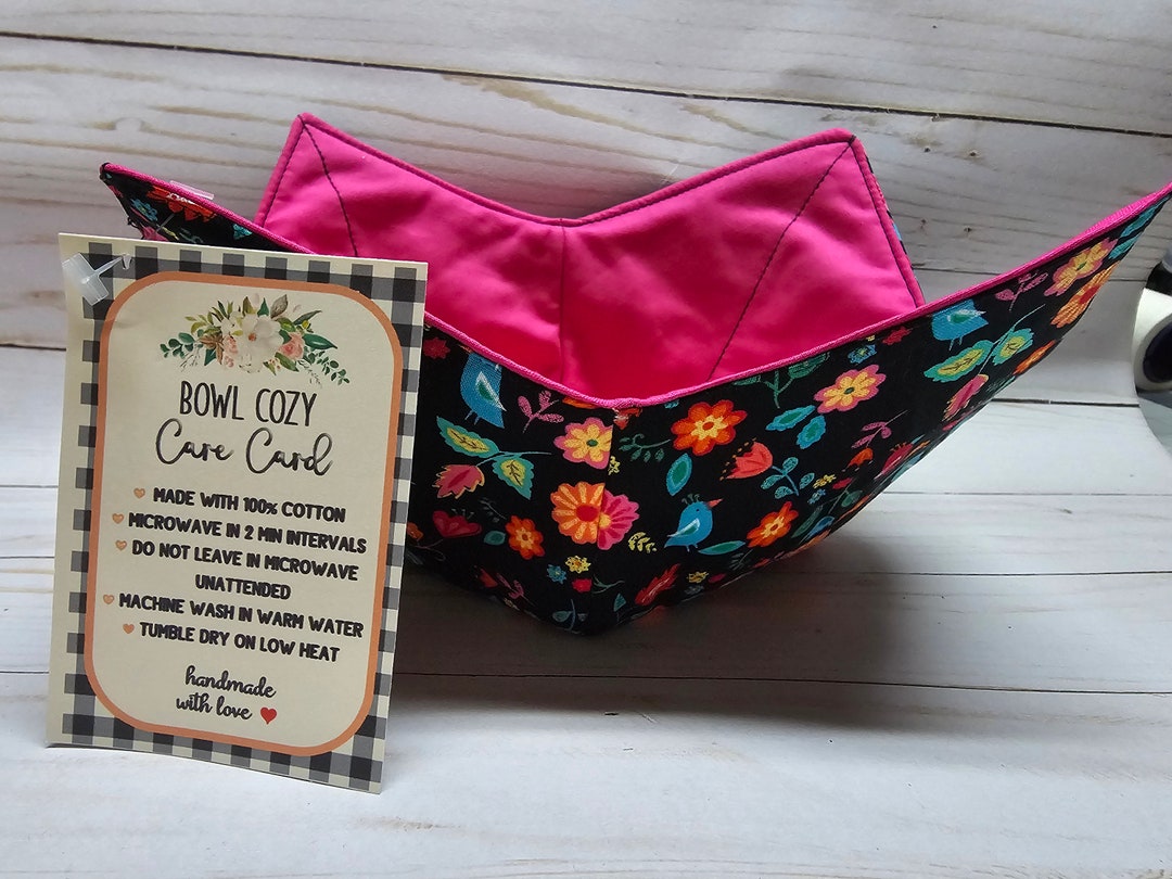 Microwavable Bowl Cozy/spring Flower Bowl Cozy/100% Cotton/microwave ...