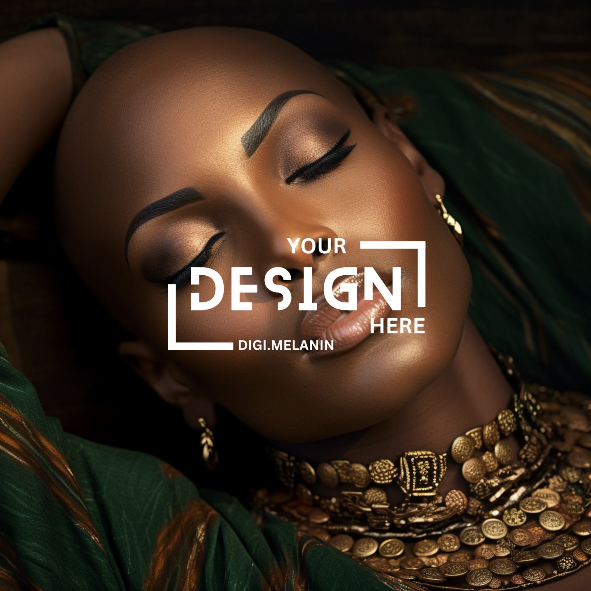 Elegant Bald Shaved Mannequin Digital Poster, Striking Beauty Portrait ...