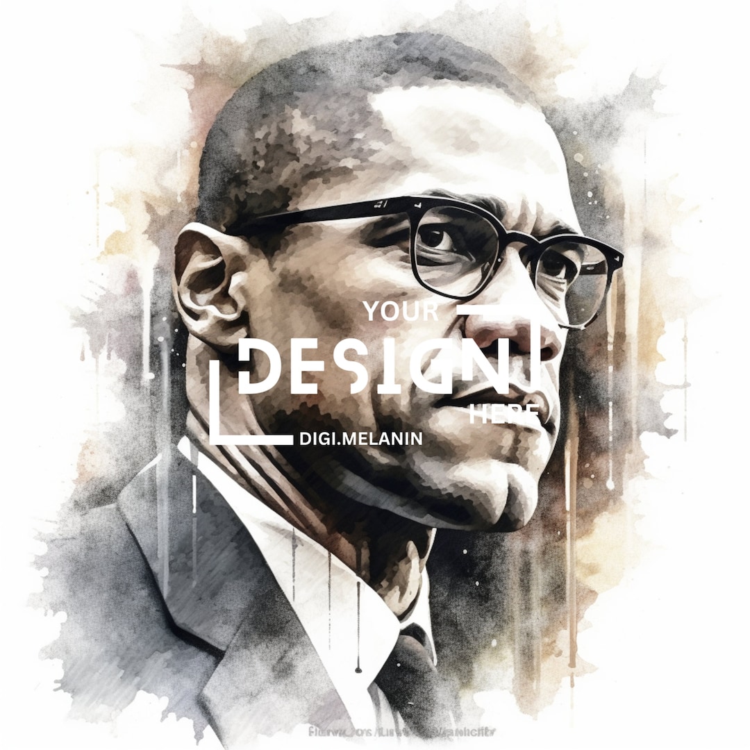 Malcolm X, Watercolor Portrait Digital Print, Inspirational Icon ...