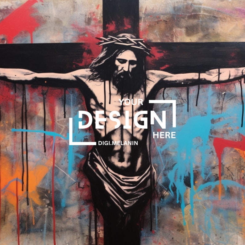 Abstract Jesus Artwork Digital Download, Graffiti Style Christian Wall ...