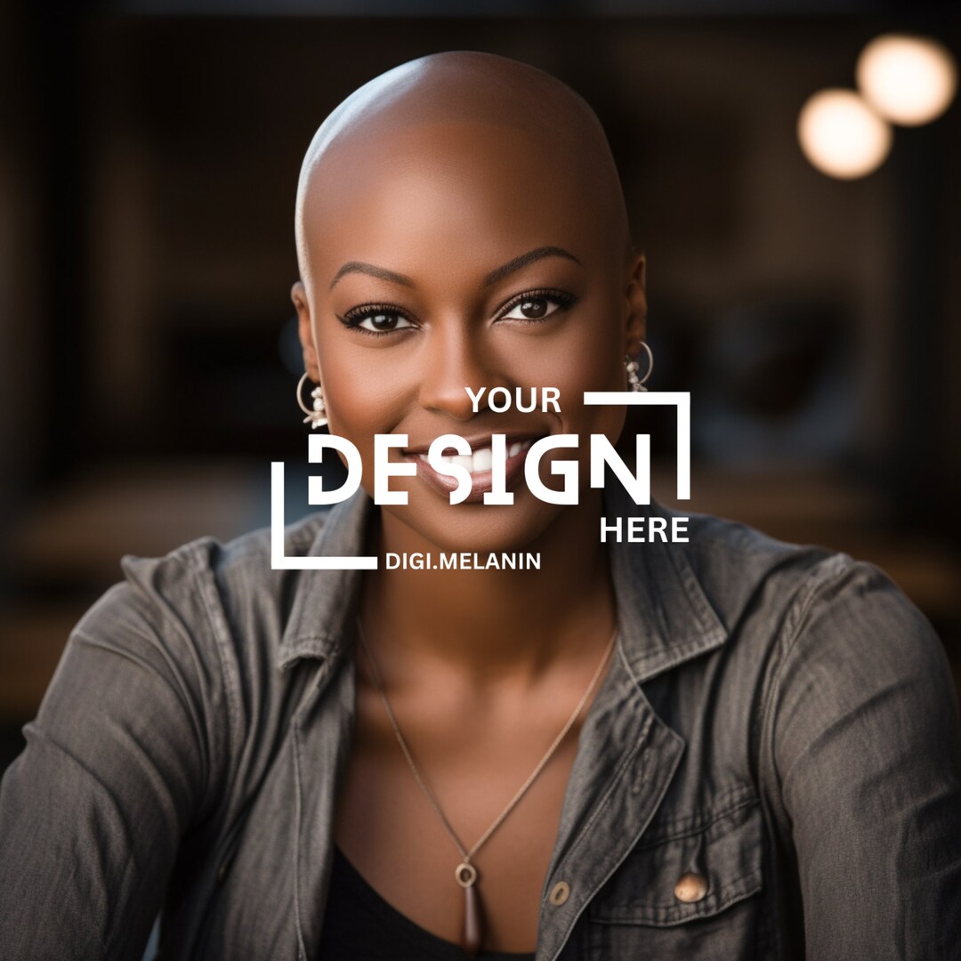 Elegant Bald Shaved Mannequin Digital Poster, Striking Beauty Portrait ...
