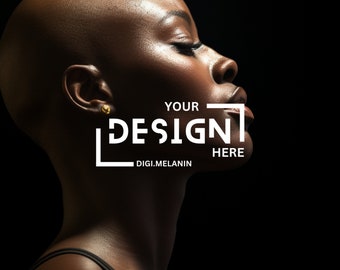Elegant Bald Female Mannequin Digital Poster, Striking Beauty Portrait ...