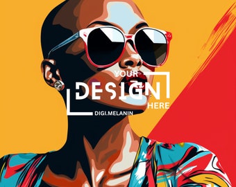 Elegant Bald Shaved Mannequin Digital Poster, Striking Beauty Portrait ...