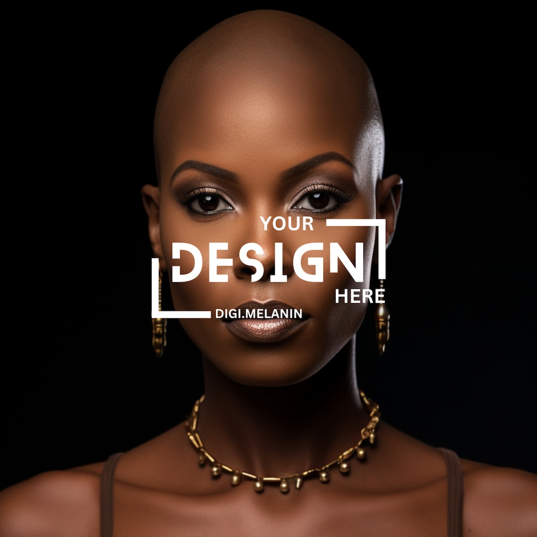 Elegant Bald Shaved Mannequin Digital Poster, Striking Beauty Portrait ...