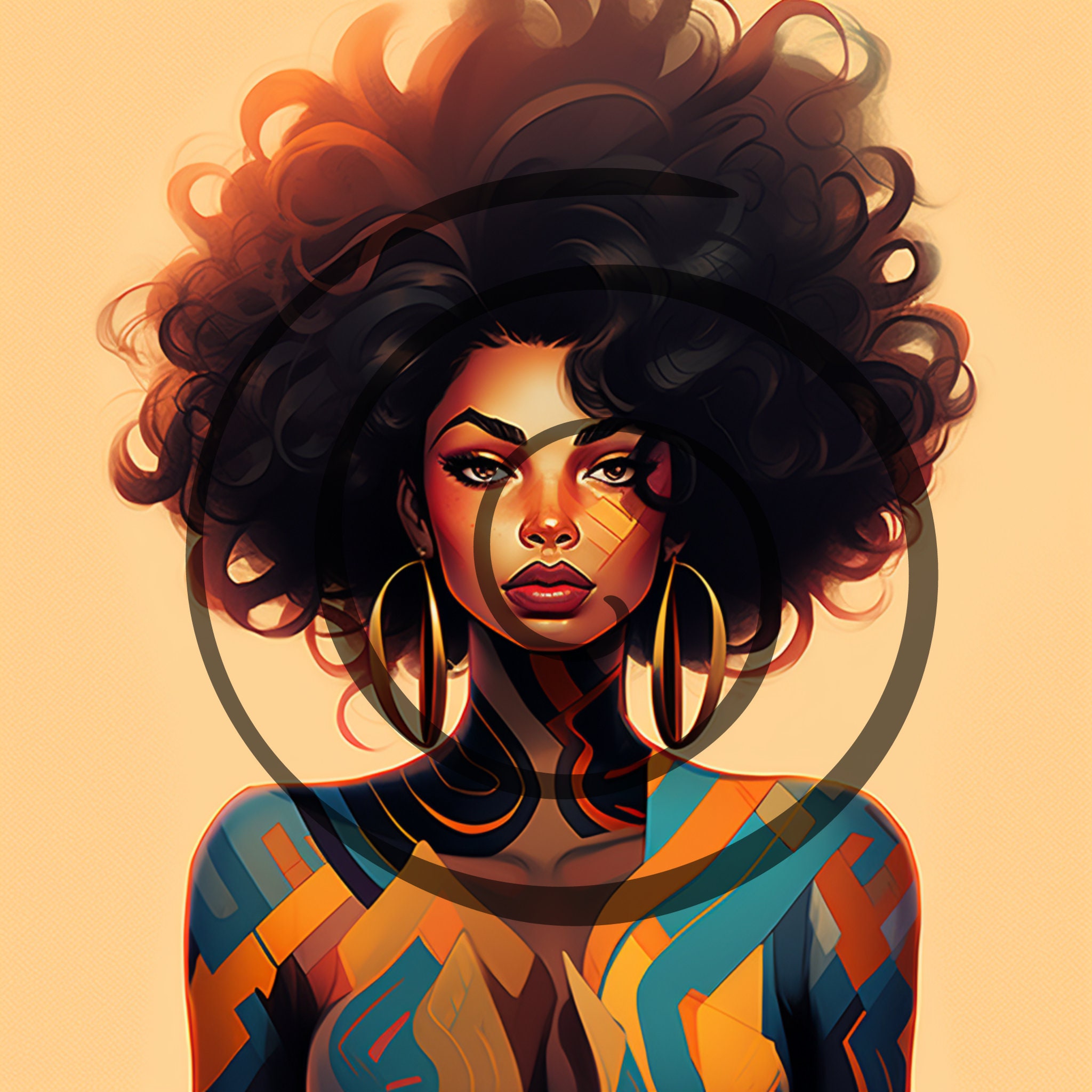 Beautiful Colorful Abstract Art Black Woman Magic Melanin Black