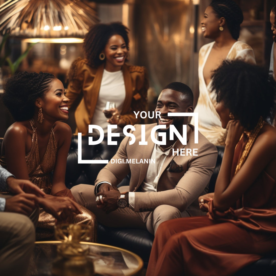 Customizable Dinner Party Invitation Template, African American Digital ...