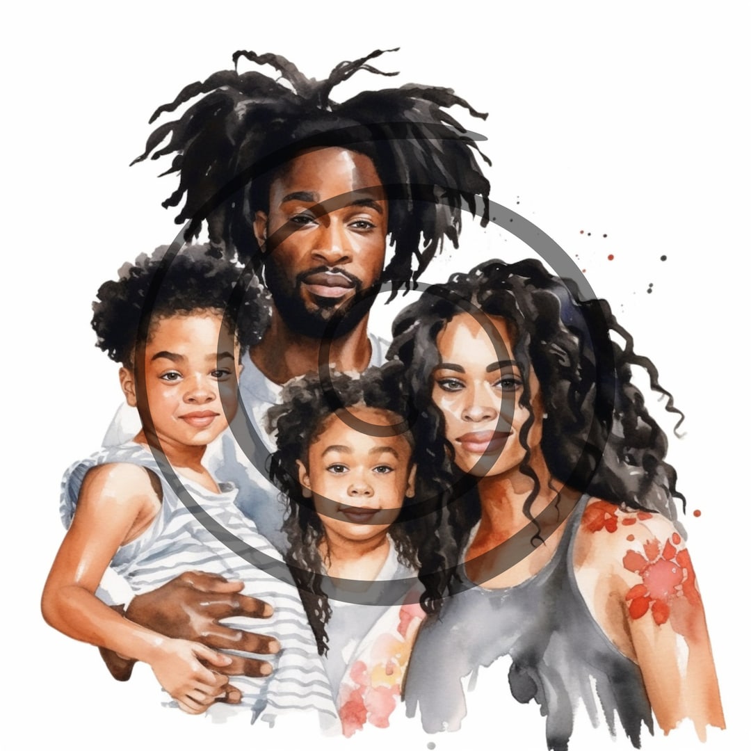 Beautiful Black Family Clipart, Melanin, Abstract Art - Etsy