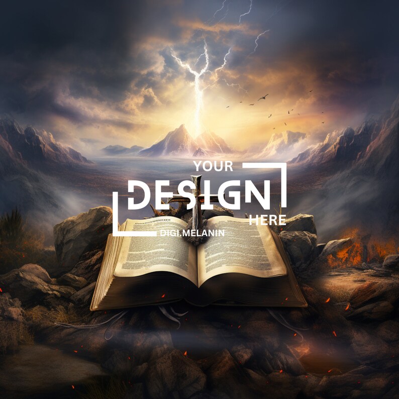Fantasy Book Cover Template, Digital Download, Photoshop Psd, Lightning ...