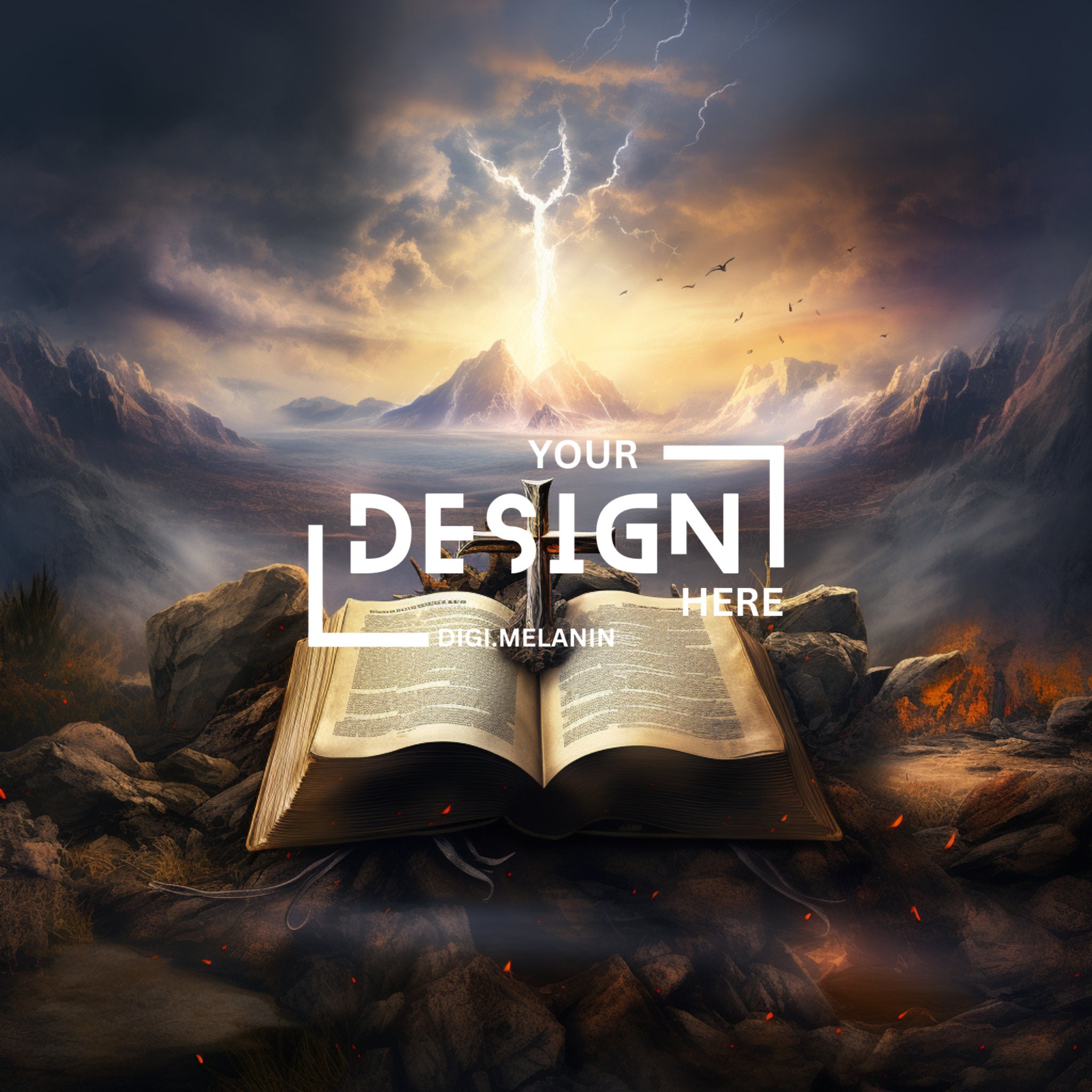 Fantasy Book Cover Template, Digital Download, Photoshop Psd, Lightning ...