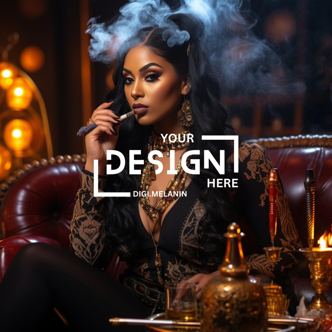 Luxurious Digital Portrait Background, Smoky Elegant Lounge Scene ...