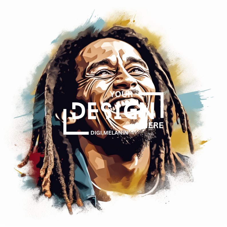 Bob Marley Digital Art Print, Reggae Music Legend Poster, Vibrant Wall ...