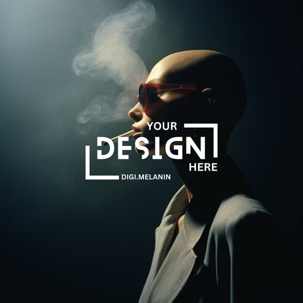 Elegant Bald Shaved Mannequin Digital Poster, Striking Beauty Portrait ...