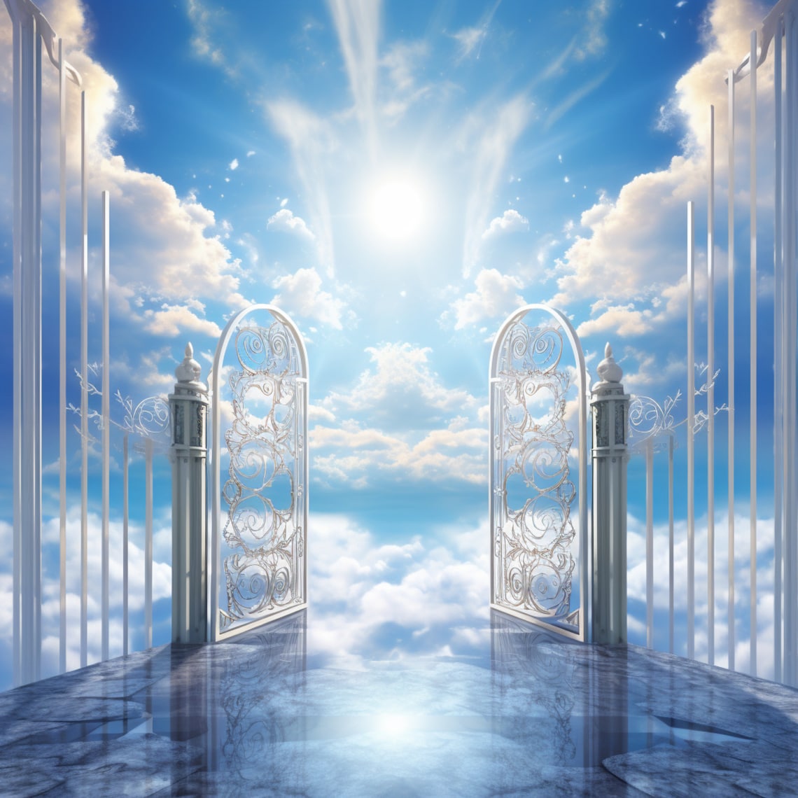 Christian Art Digital Download, Heavenly Gates, Religious Wall Art ...