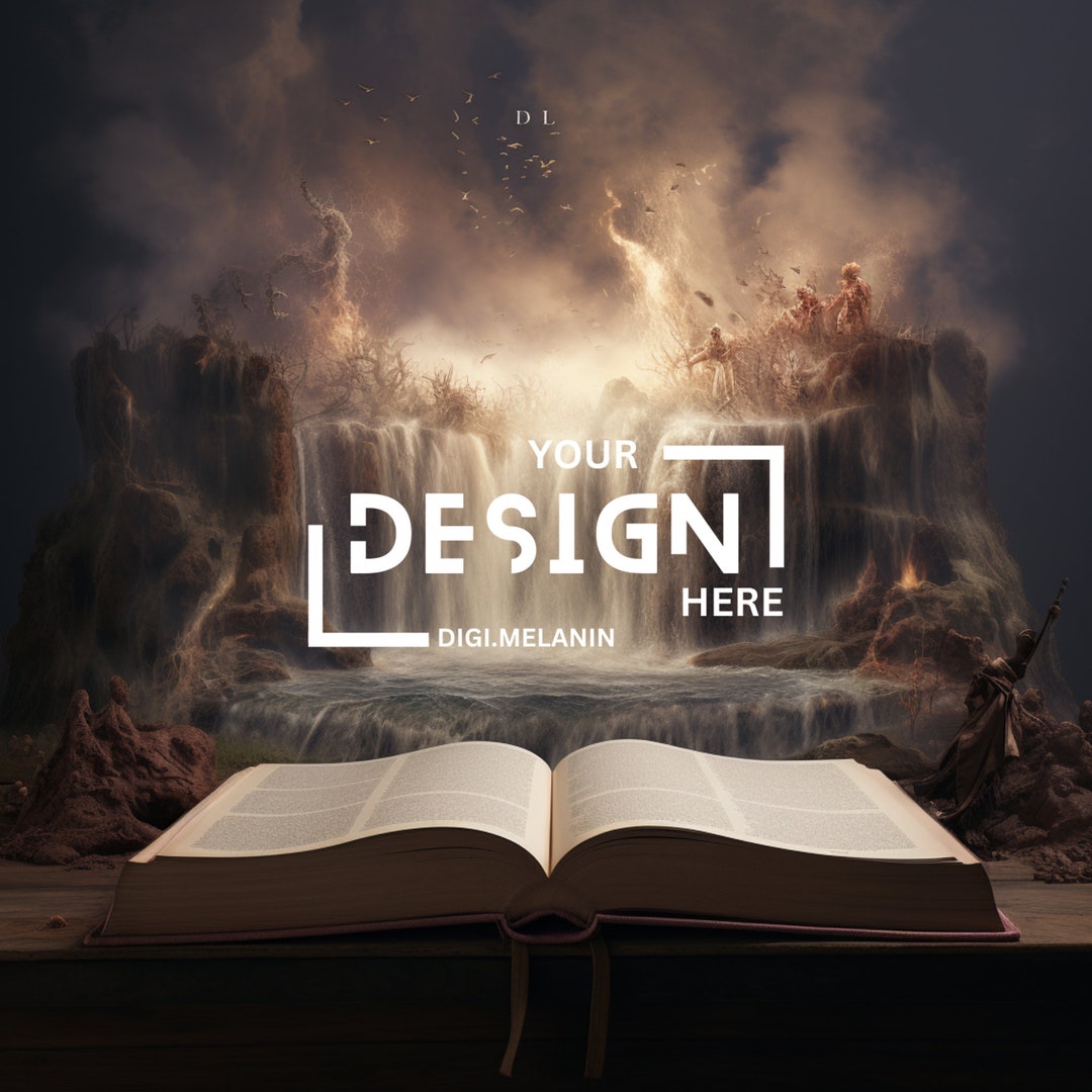 Fantasy Book Cover Template, Digital Photoshop Overlay, Open Book ...