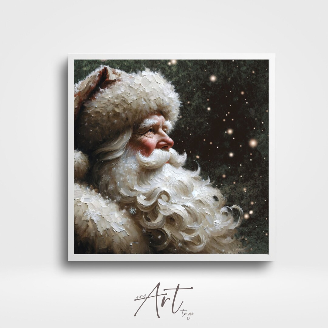 Starry Night Santa, Santa Stars, Santa Claus Artwork, Santa Clause ...
