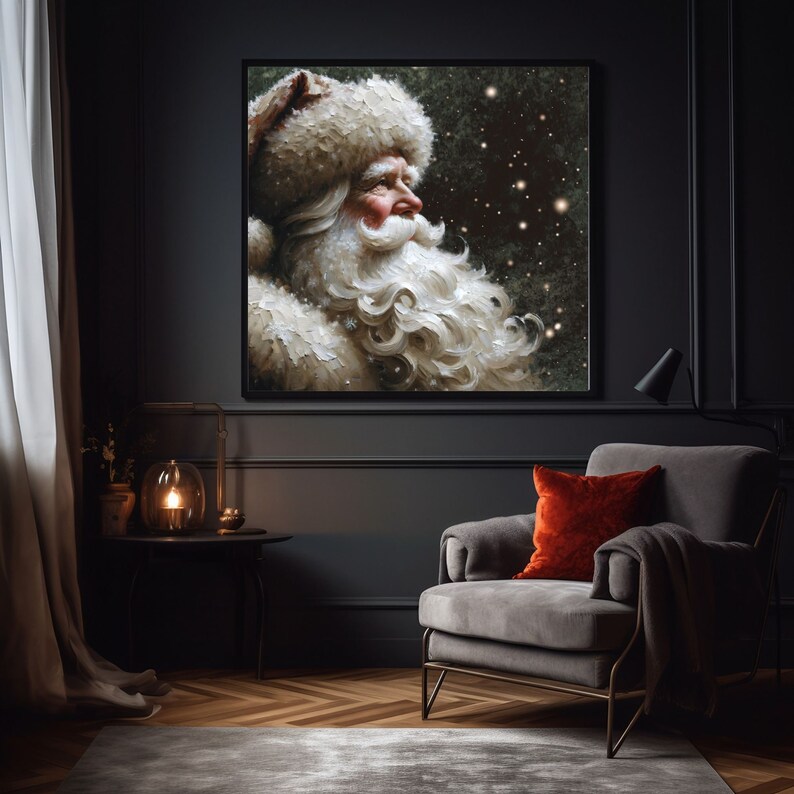 Starry Night Santa, Santa Stars, Santa Claus Artwork, Santa Clause ...
