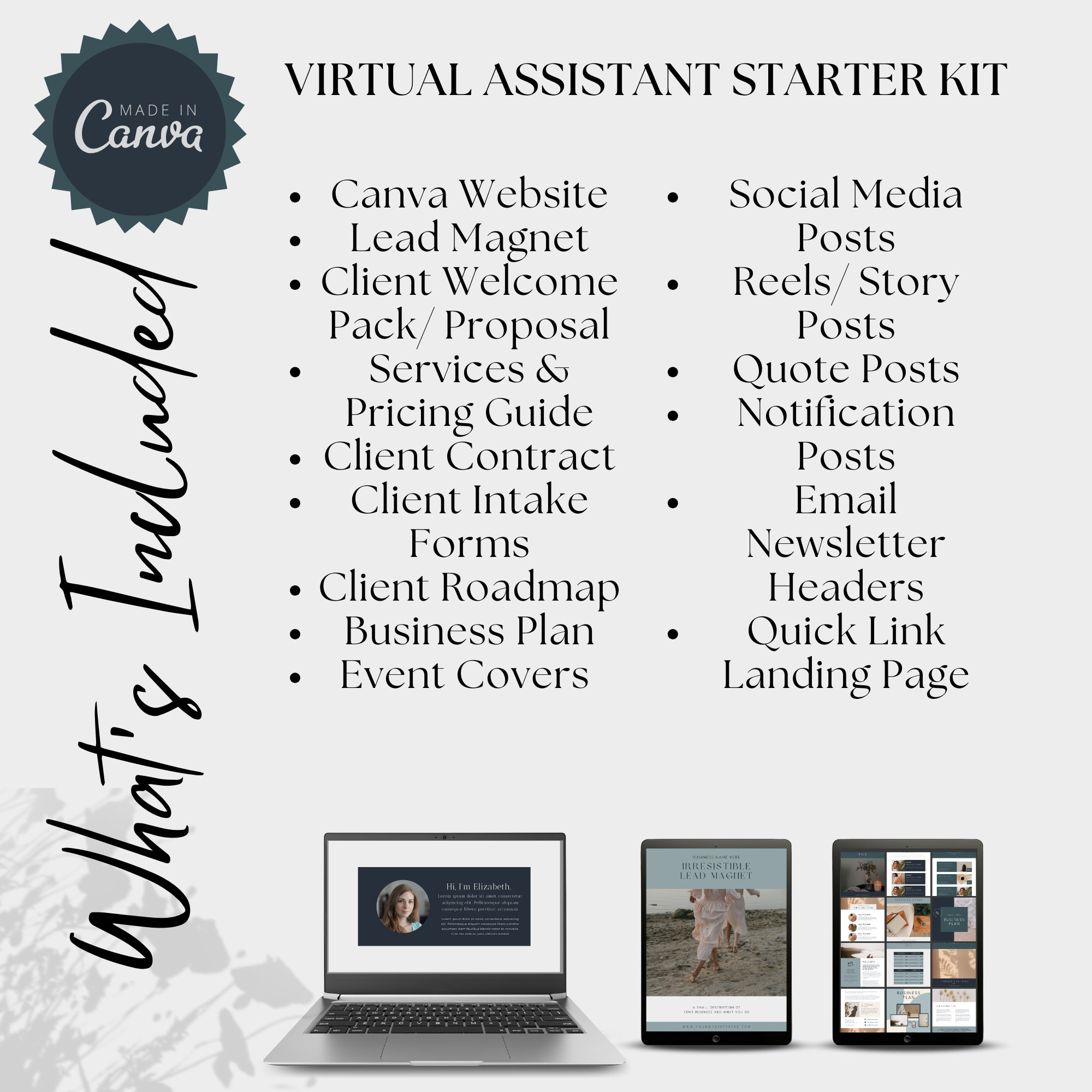 Virtual Assistant Starter Kit Instagram Template Services and Pricing Guide Template Va ...