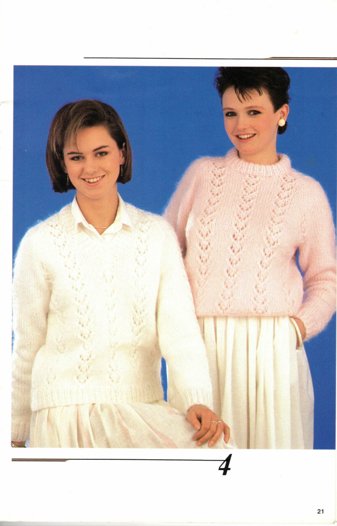 Vintage 1980s Sweater/vest Digital Knitting Pattern Booklet - Etsy