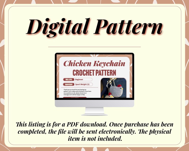 Chicken Keychain CROCHET PATTERN - Etsy