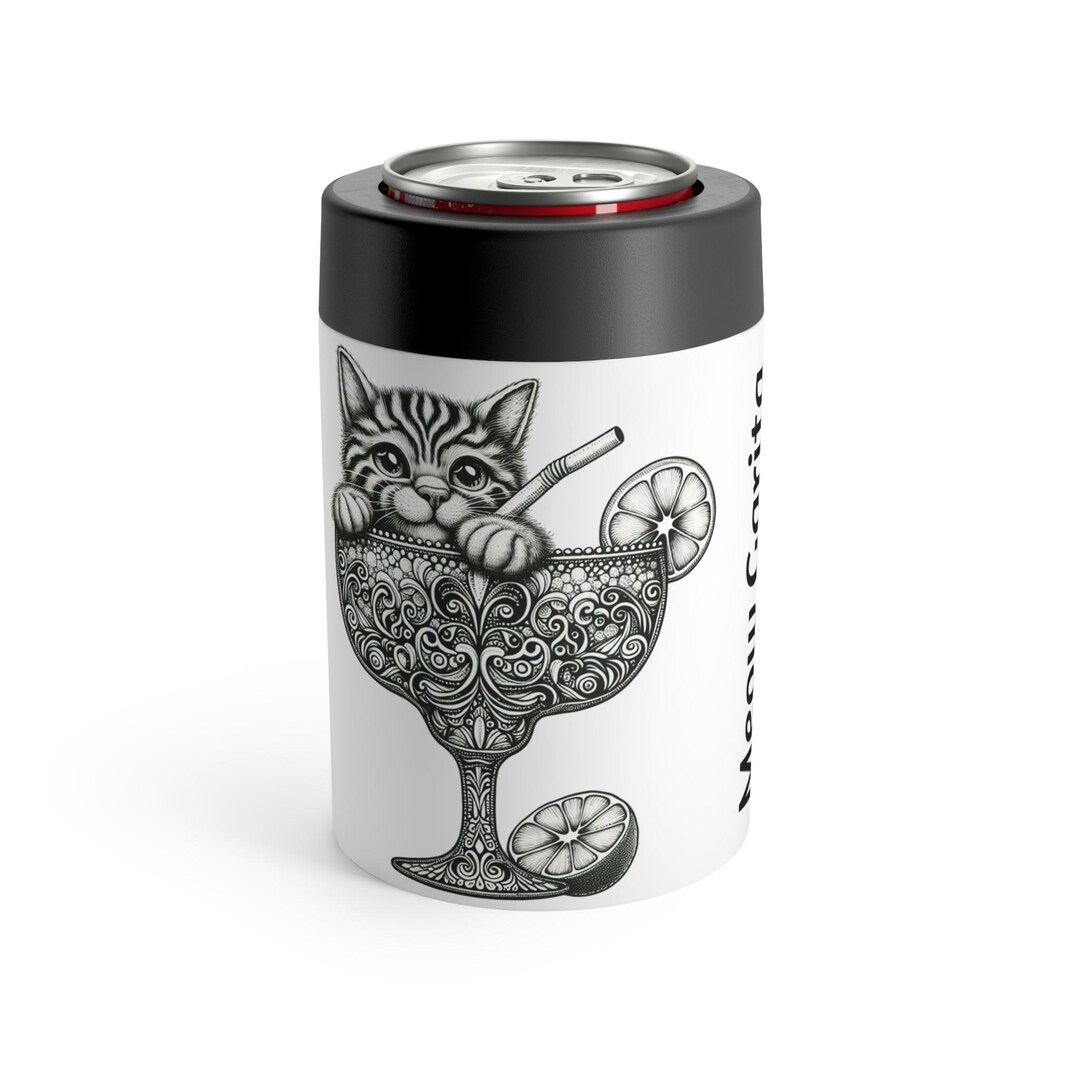 Meow Garita Cat Insulated Can Holder, Beverage Insulator, Drink Cooler ...