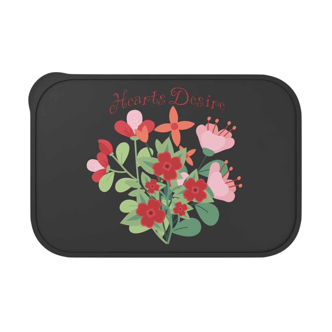Hearts Desire Flower Bento Box, PLA Bento With Band and Utensils, Lunch ...
